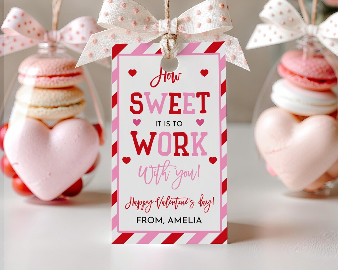 How Sweet It is to Work With You Valentines Day Tag Coworker Valentine ...