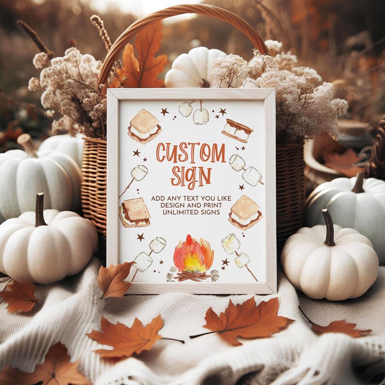 S'mores Birthday Custom Sign Smores Baby Shower Table Sign Backyard ...