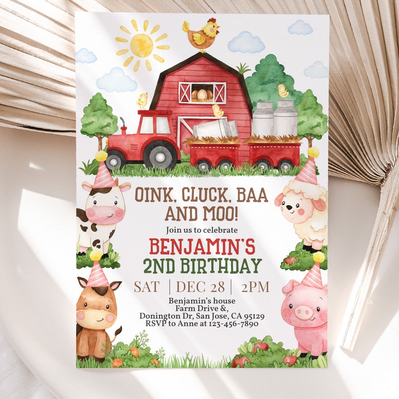 Farm Birthday Invitation - Etsy