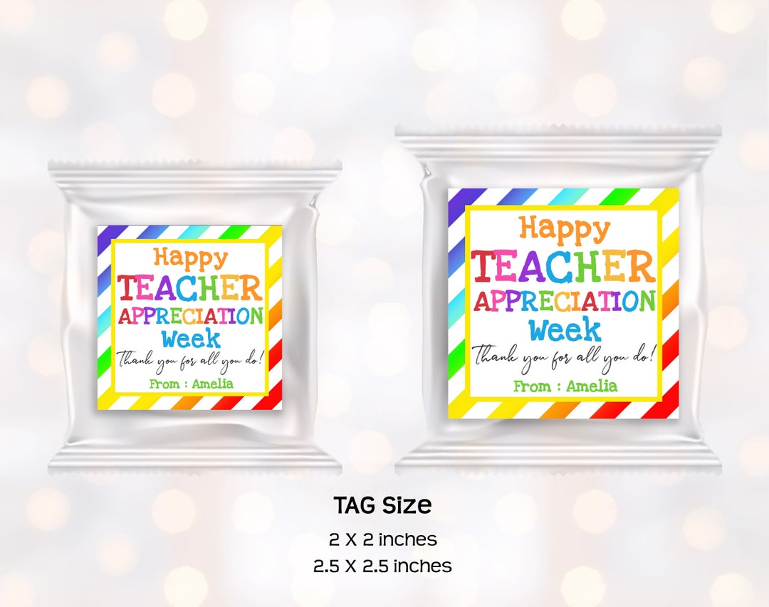 EDITABLE Happy Teacher Appreciation Week Tag Thank You Volunteer ...