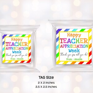 EDITABLE Happy Teacher Appreciation Week Tag Thank You Volunteer ...