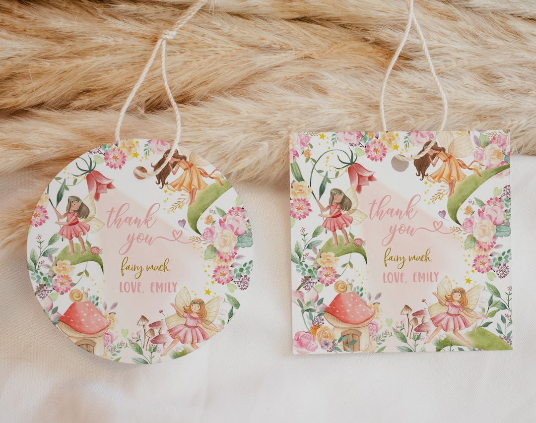 Fairy Favor Tags Magical Baby Shower Thank You Stickers Enchanted ...