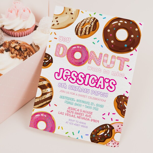Donut Invitation - Etsy