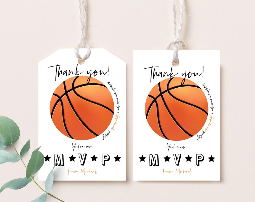 Basketball Favor Tags Girl Boy 3rd Birthday Party Sports Team All Star ...