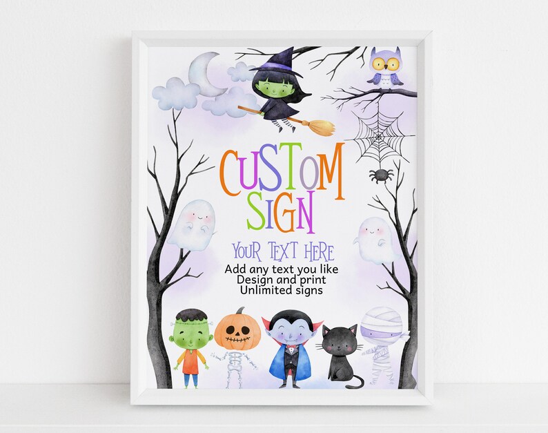 Halloween Birthday Custom Sign Kids Halloween Costume Party Decor ...