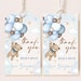 Teddy Bear Birthday Gift Tags Beary First Boy Birthday Party Favor Tags ...