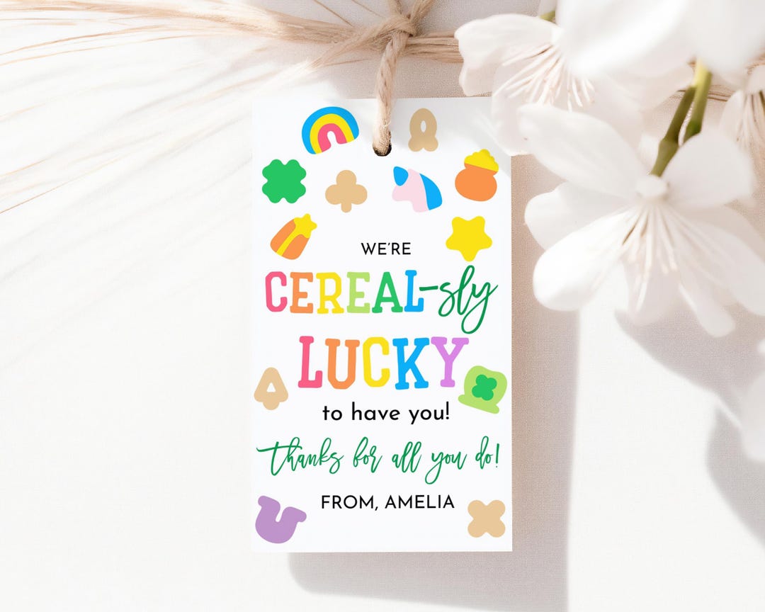 We're Cereal-sly Lucky to Have You St Patricks Day Gift Tag Kids ...
