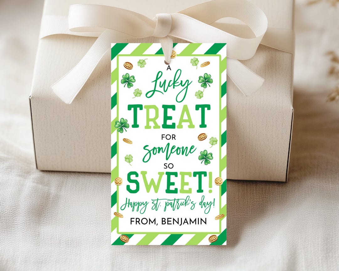 A Lucky Treat for Someone so Sweet Tag St Patricks Day Gift Tags Kids ...
