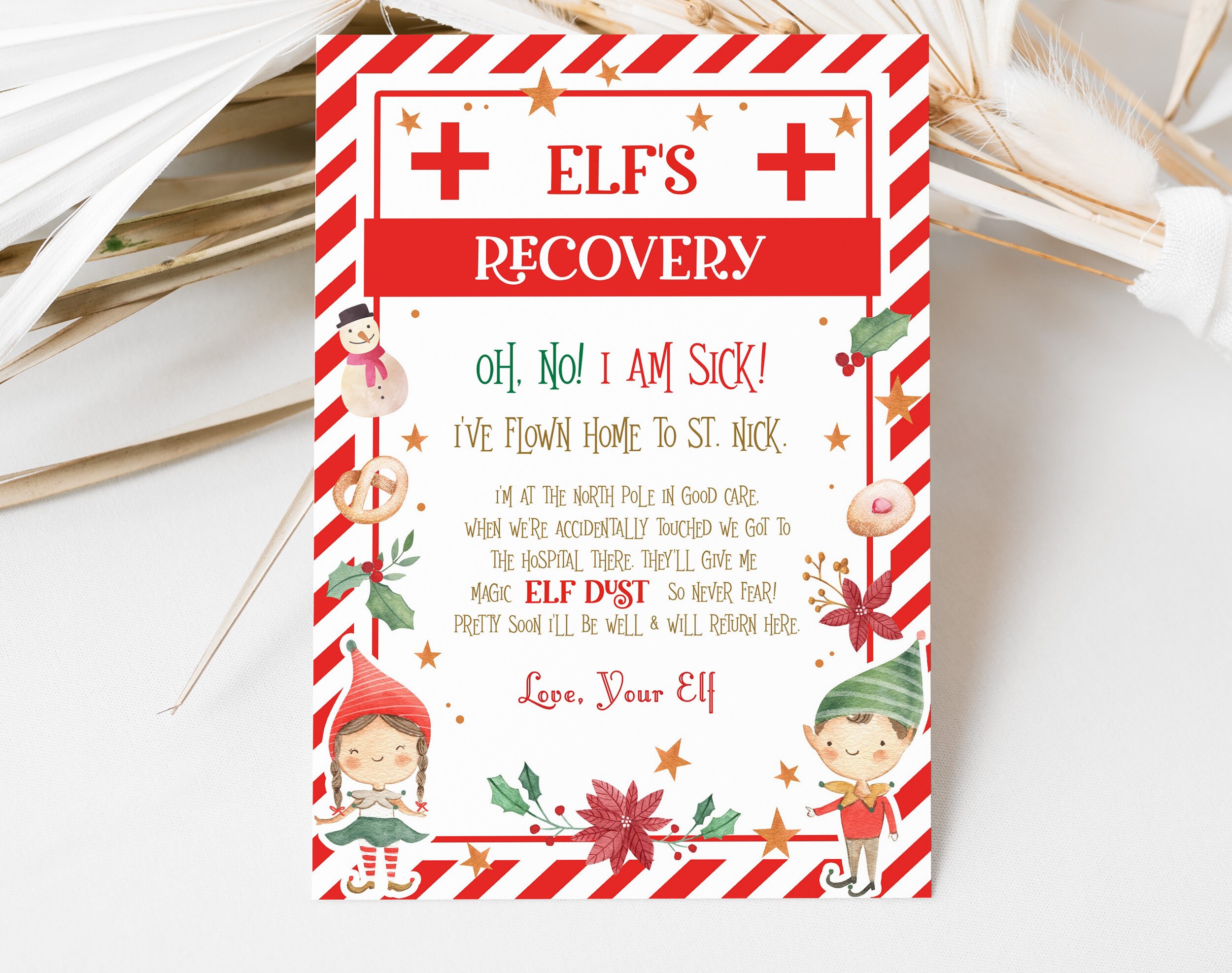 Elf Recovery Letter, Elf I'm Sick Letter, If Touched and Lost Magic ...