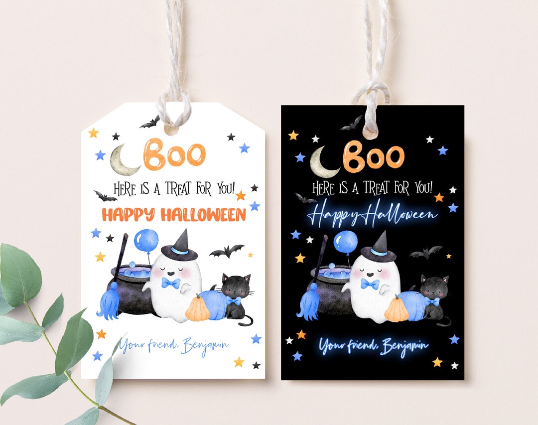 EDITABLE Halloween Favor Tags Happy Halloween Party Treat Bag Tags Kids ...