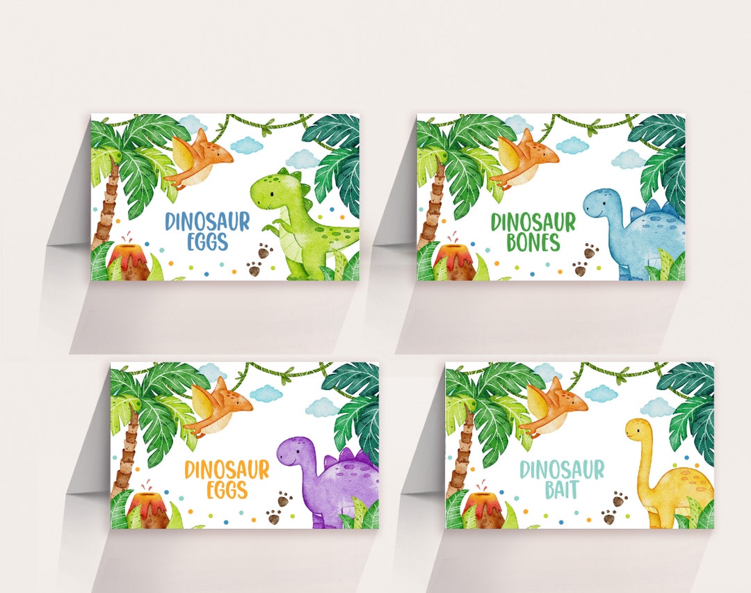Dinosaur Baby Shower Food Tents It's a Boy Birthday Party Decor Cute ...