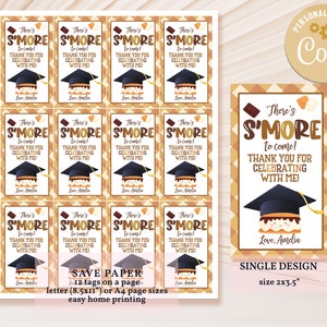S'more to Come Gift Tags Graduation Class Favor Tags Grad - Etsy