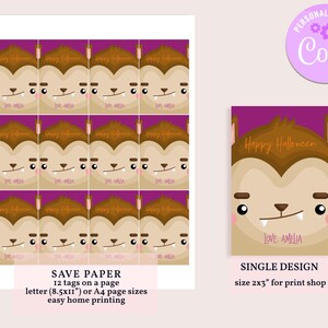 EDITABLE Halloween Favor Tags Party Gift Tags Set Spooky Ghost Boo ...