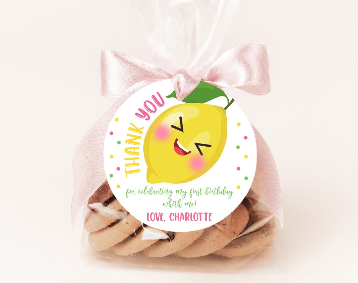 Lemon Thank You Tag Lemonade Party Gift Tags Baby Shower Favor Label ...