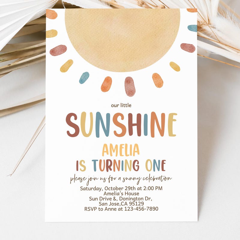 Sunshine Invitation - Etsy