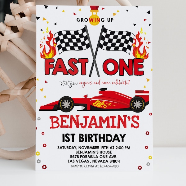 Race Car Invitations - Etsy