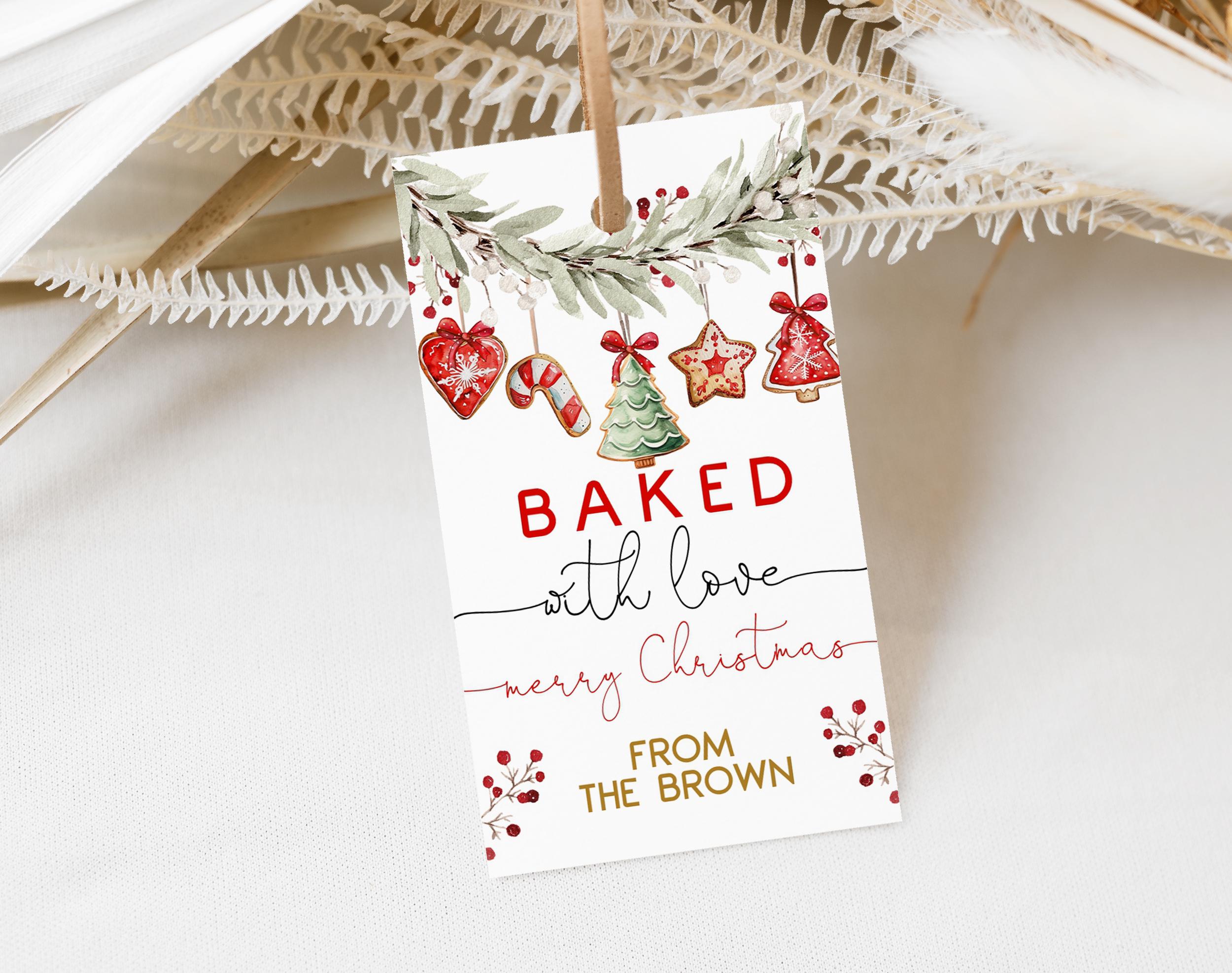 Baked With Love Christmas Tags Cookie Exchange Tag Holiday Gift Tags ...