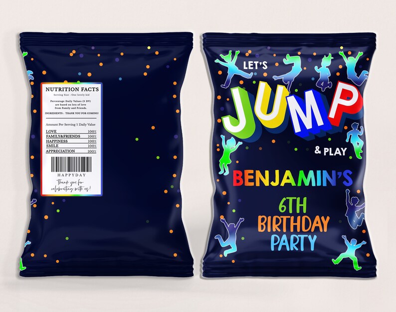 Jump Chip Bag Bounce House Birthday Party Decor Favors - Etsy