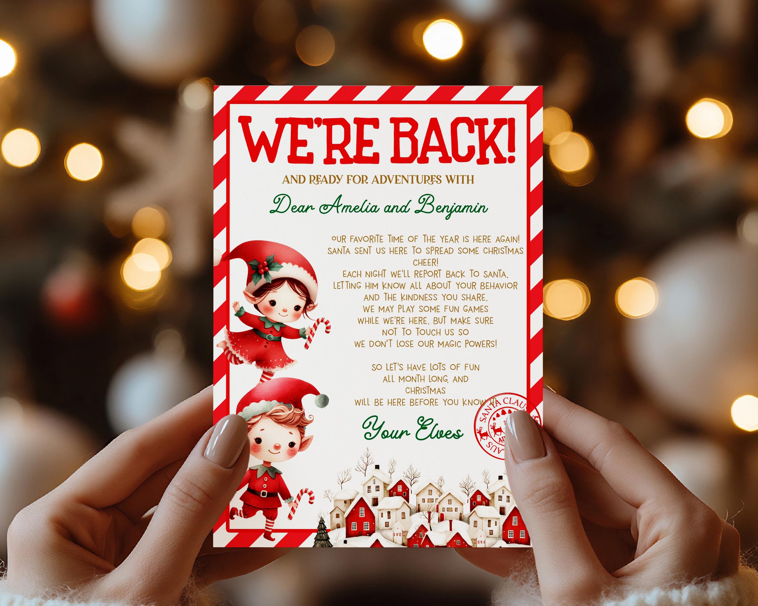 We're Back Elf Letter, Elf Arrival Letter, Hello Elf Letter, Kids ...