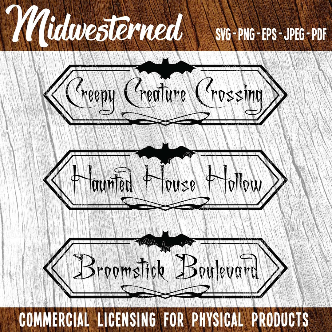 Halloween Clipart Bundle Halloween Signs Svg Spooky Signs Svg Halloween ...