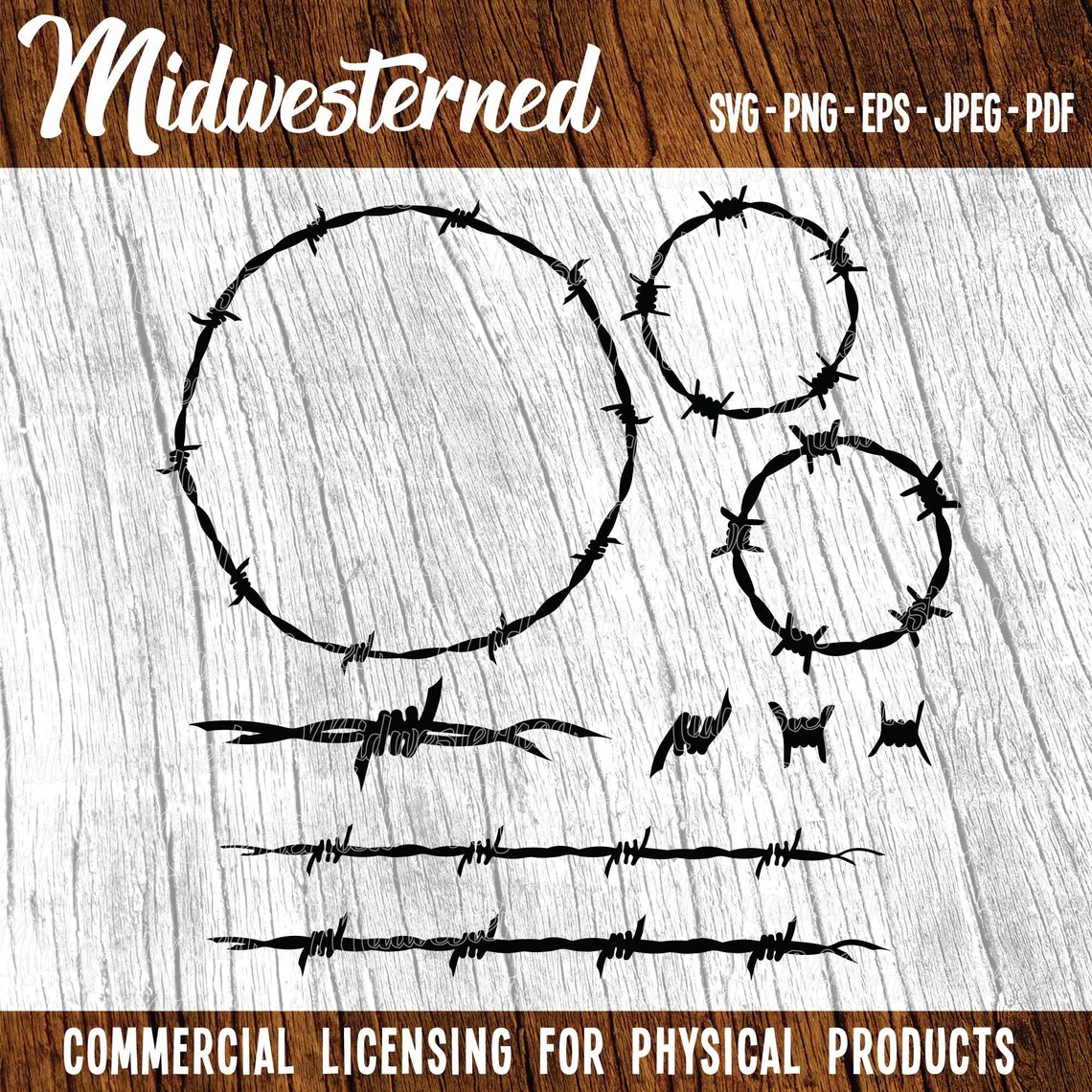 Barbed Wire Bundle SVG - Barb Wire Svg - Western Wreath Clip Art - Etsy
