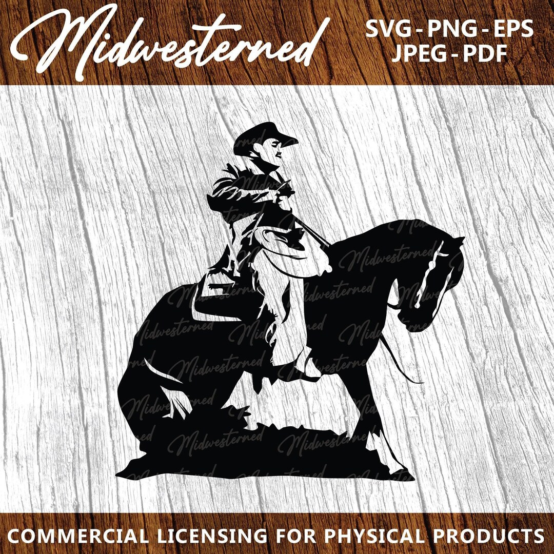 Reining Horse Svg - Horse Svg - Cowboy Riding Horse Svg - Cowboy Svg ...