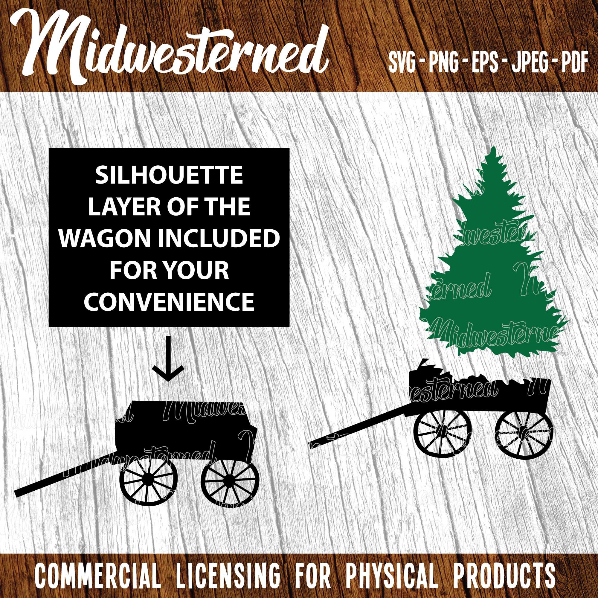 Christmas Tree in Wagon SVG Christmas Tree Svg Wagon - Etsy