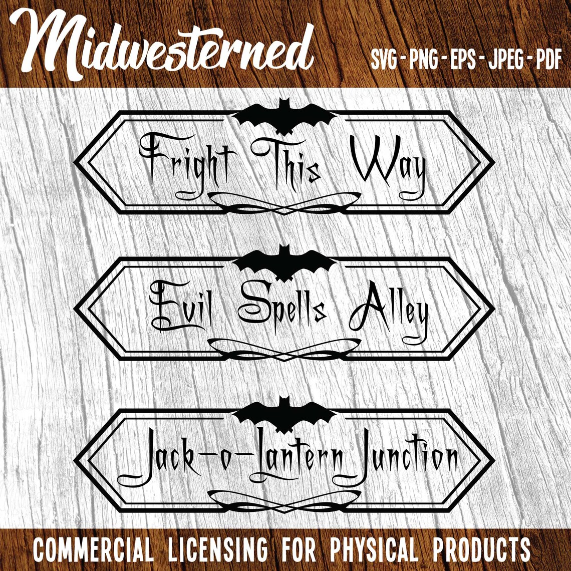 Halloween Clipart Bundle Halloween Signs Svg Spooky Signs - Etsy