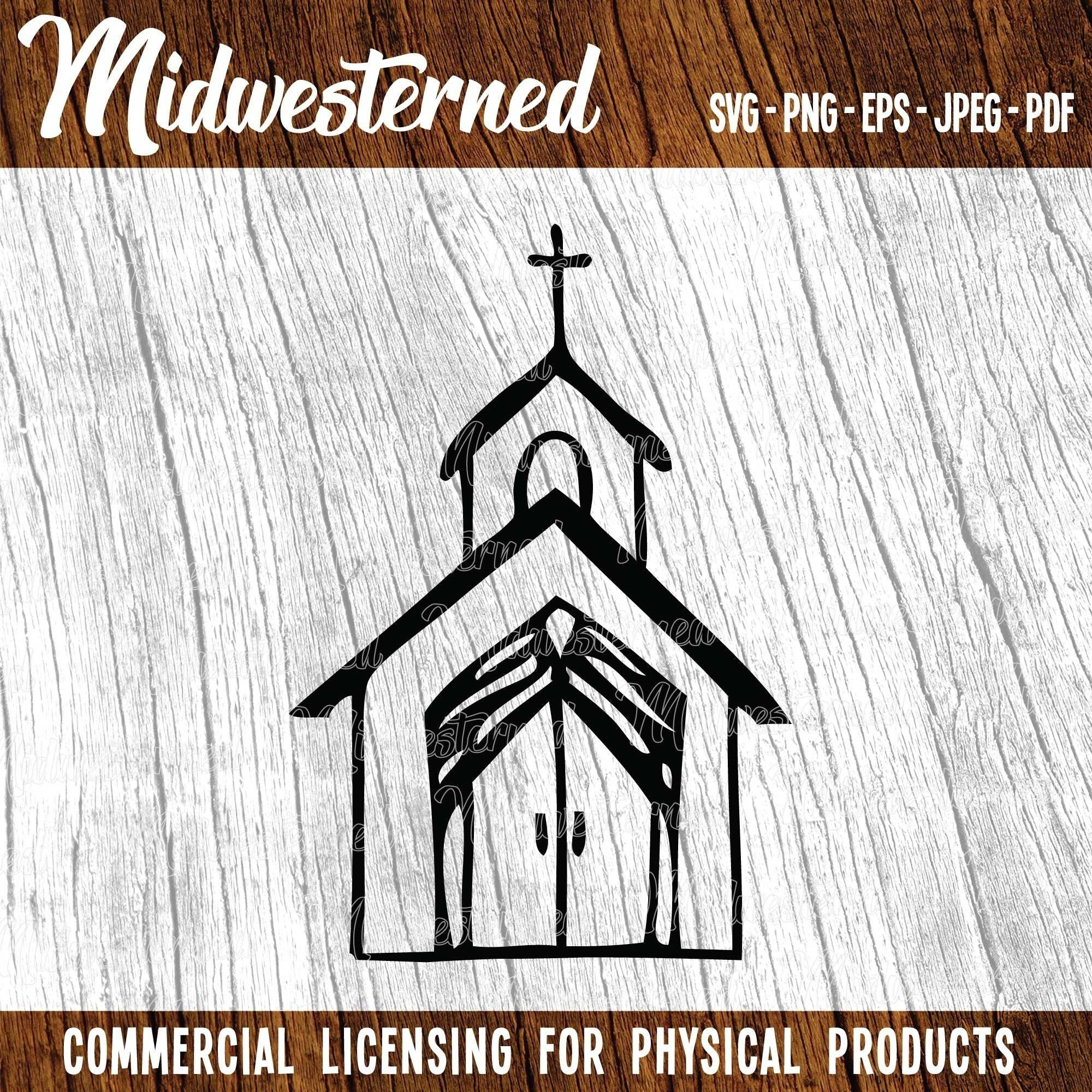 Country Church SVG Church Svg Hand Drawn Church Download - Etsy