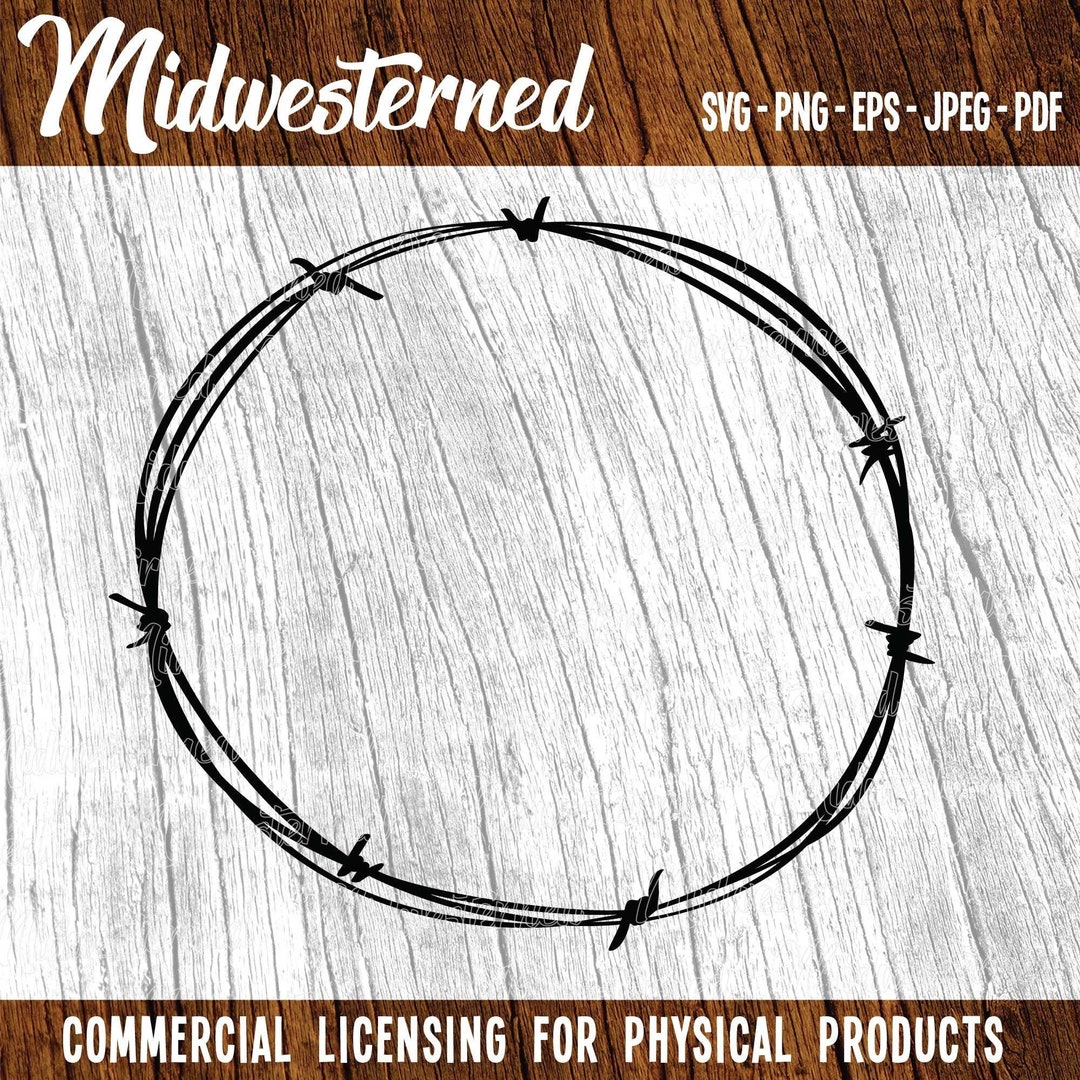 Barb Wire Wreath SVG - Barb Wire Circle Png - Barbed Wire Clip Art - Etsy