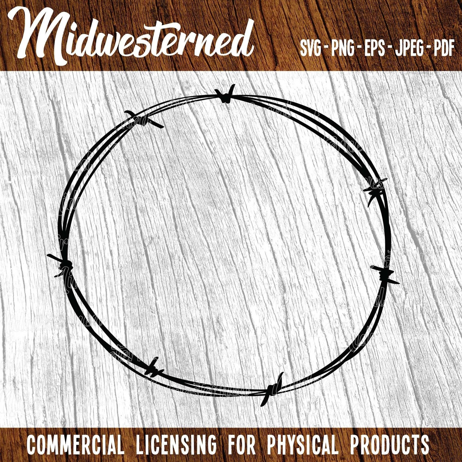Barb Wire Wreath SVG - Barb Wire Circle Png - Barbed Wire Clip Art - Etsy