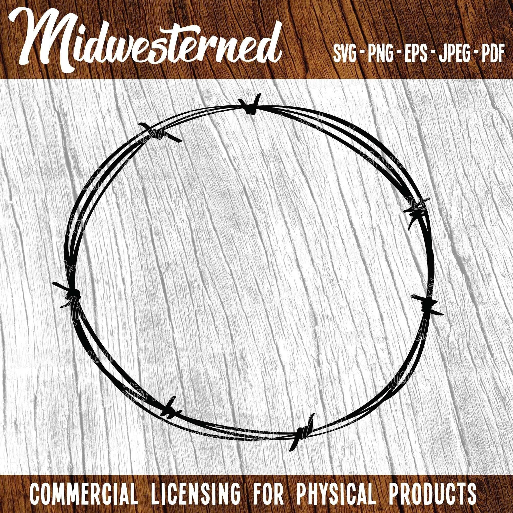 Barb Wire Wreath SVG - Barb Wire Circle Png - Barbed Wire Clip Art - Etsy