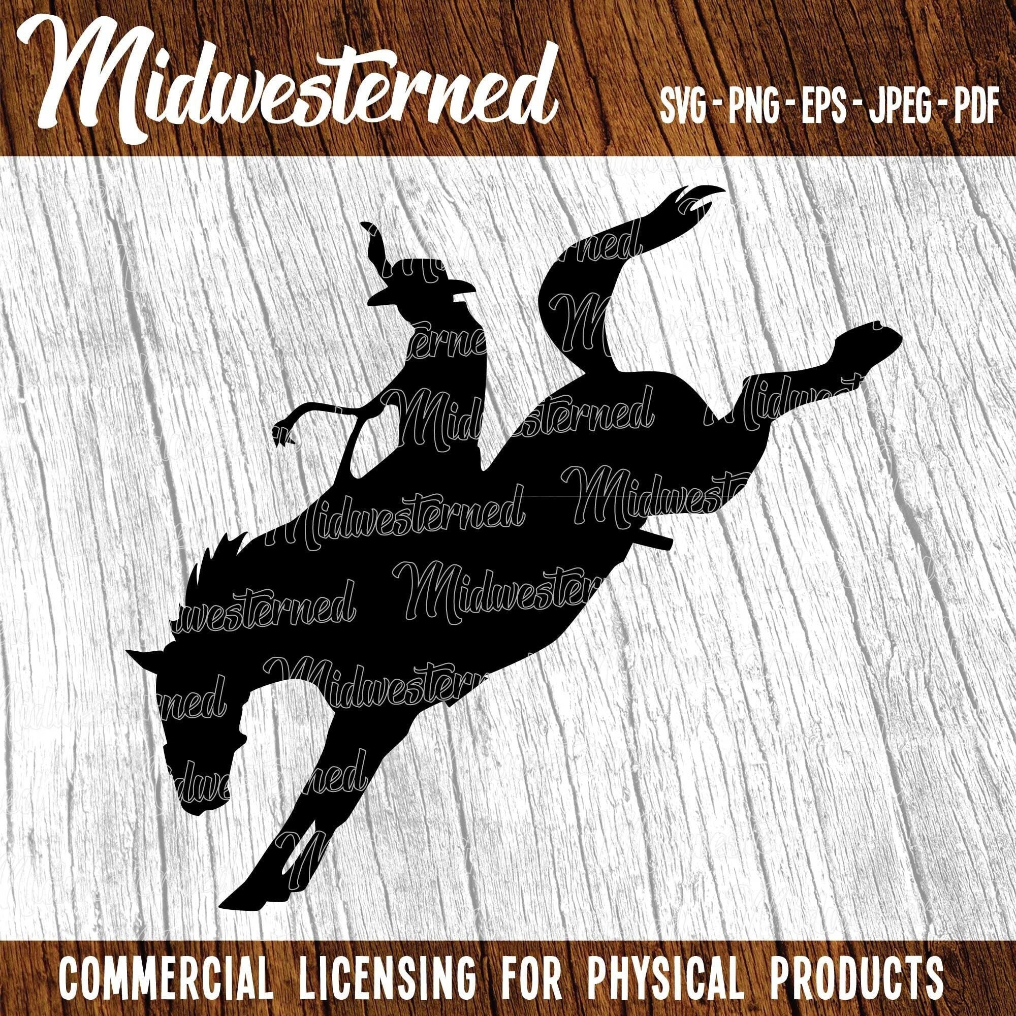 Bronc Rider SVG - Bucking Horse Svg - Rodeo Clipart - Etsy