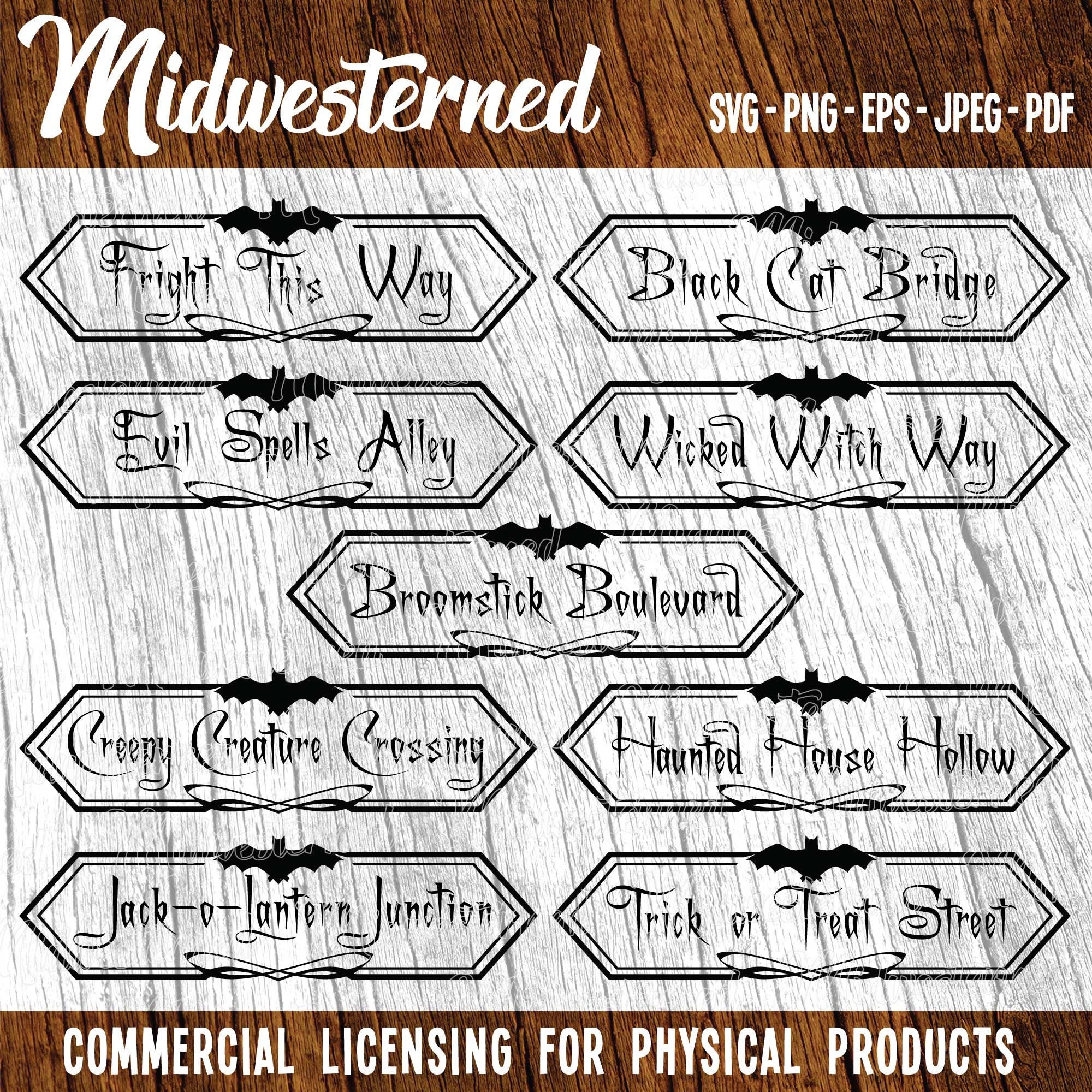 Halloween Clipart Bundle Halloween Signs Svg Spooky Signs Svg Halloween ...