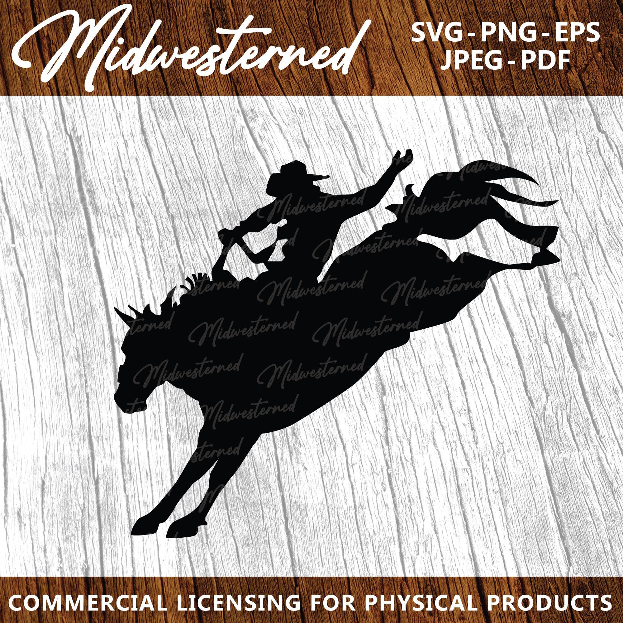 Bronc Rider SVG - Bucking Horse Svg - Rodeo Clipart - Saddle Bronc ...