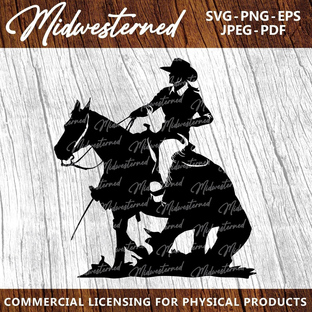 Lady Reiner SVG - Reining Horse Svg - Horse Svg - Woman Riding Horse ...