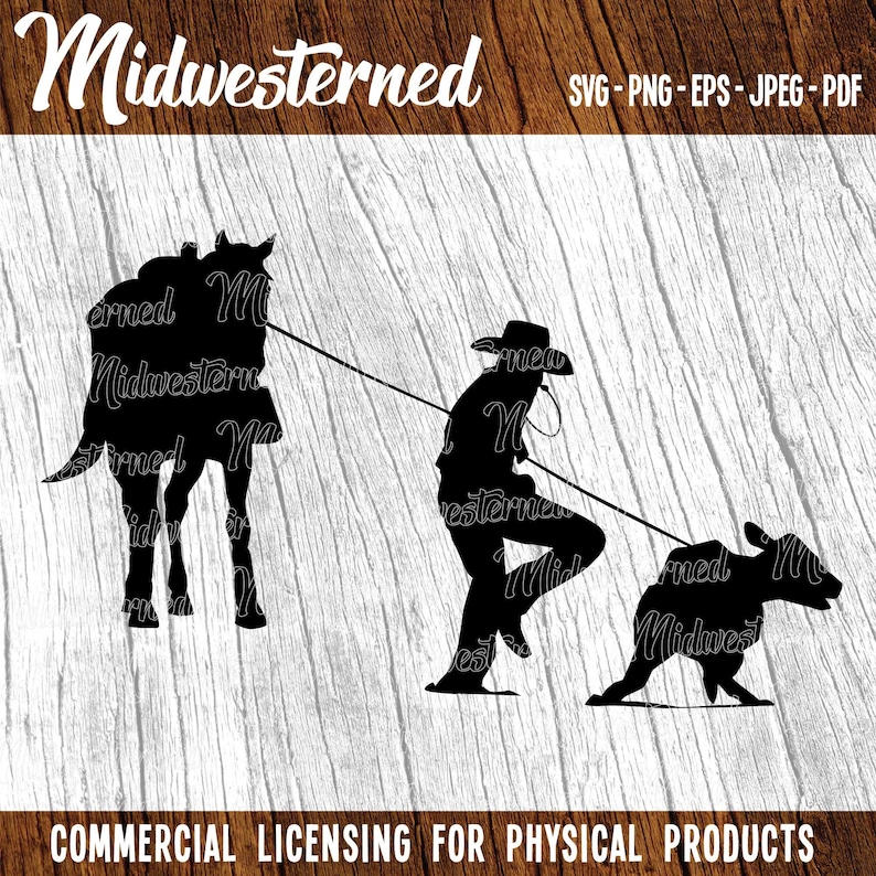 Tie Down Roper SVG - Calf Roping Svg - Breakaway Roping Svg - Etsy