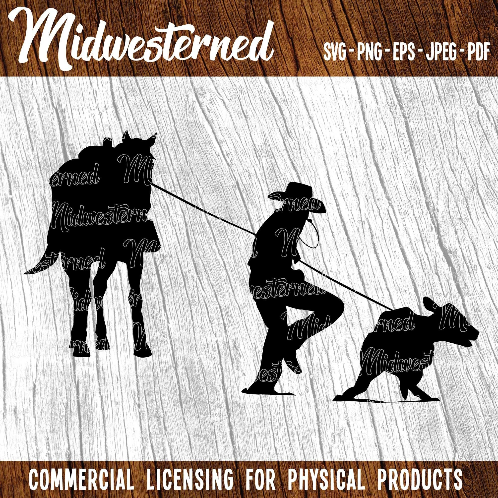 Tie Down Roper SVG - Calf Roping Svg - Breakaway Roping Svg - Etsy