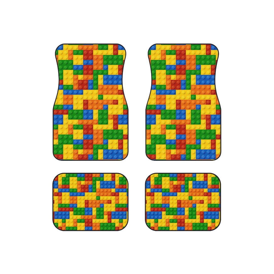 Plastic Construction Blocks Pattern Car Mats (set of 4) - Creative ...