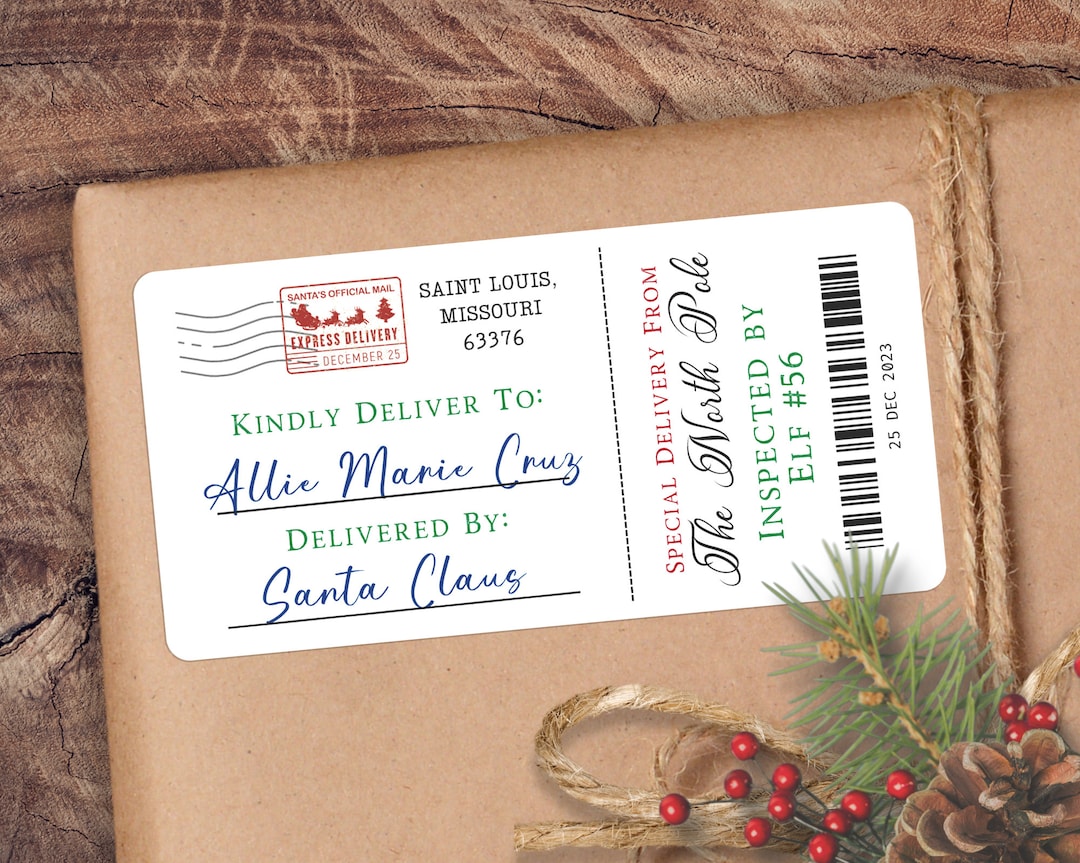 From Santa Stickers, Christmas Santa Labels, Gift Tag From Santa ...