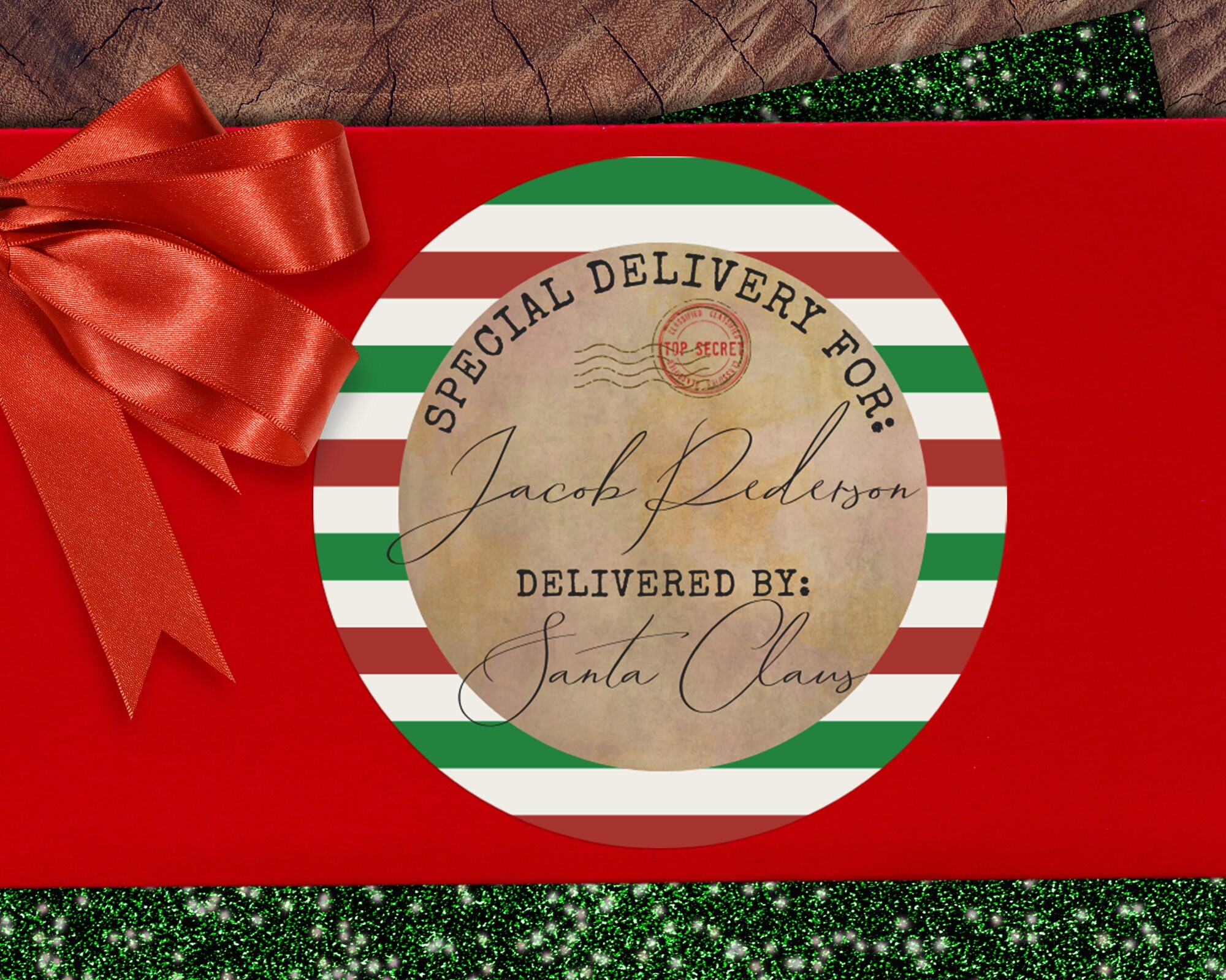 From Santa Stickers, Christmas Santa Labels, Gift Tag From Santa ...