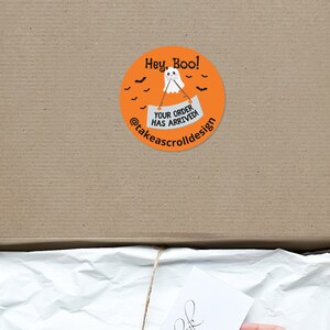Hey Boo, Halloween Thank You Stickers, Small Business Packaging ...