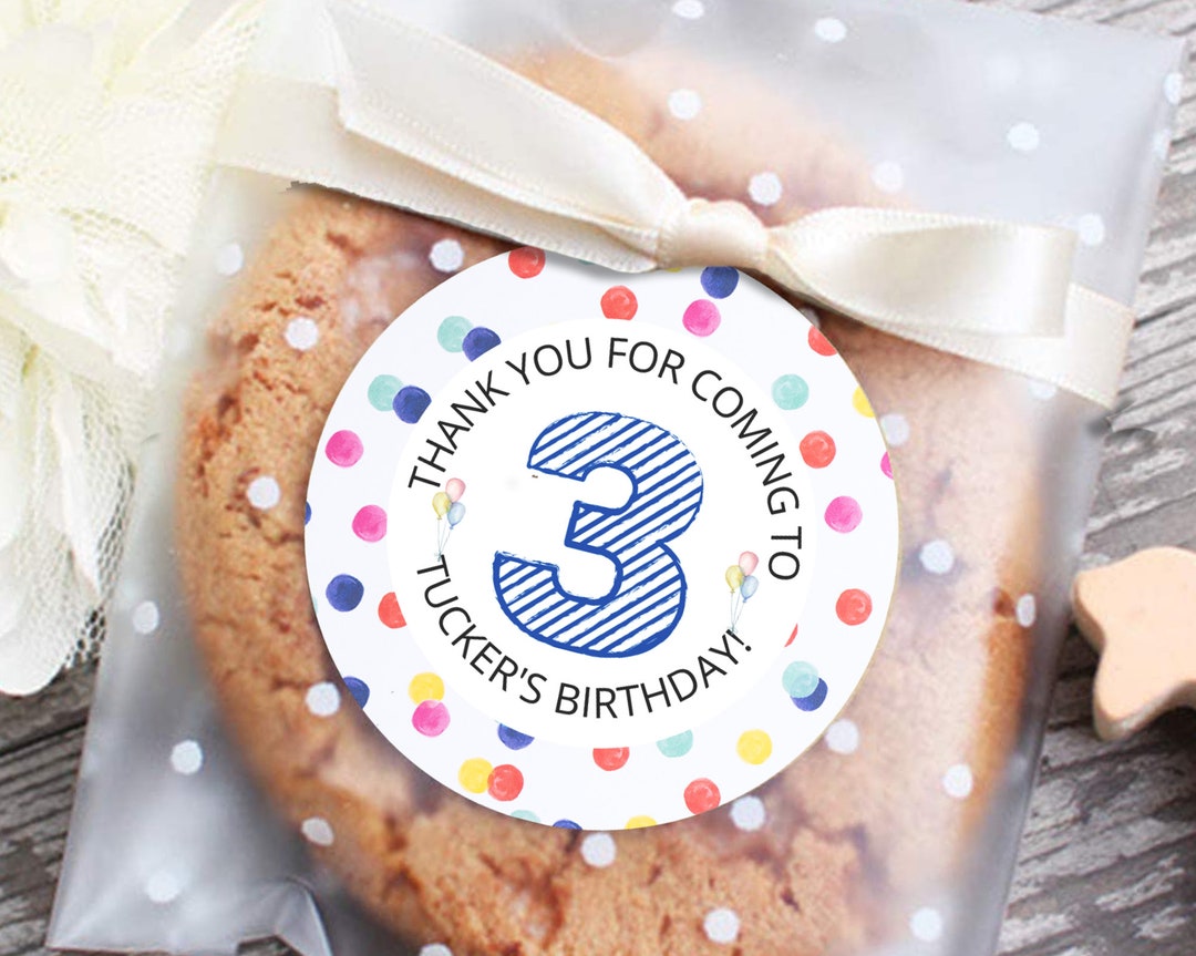 Birthday Favor Stickers for Kids, Personalized Birthday Party Stickers ...