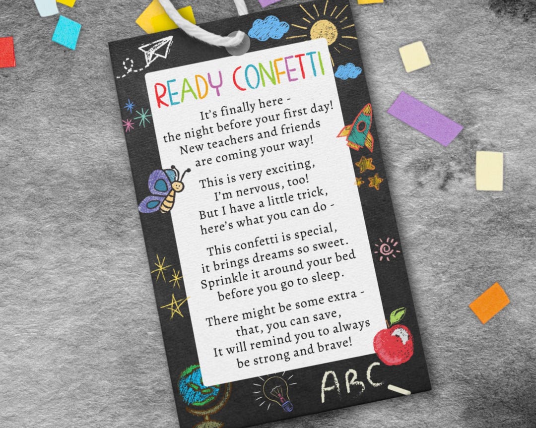 Ready Confetti Tags Printable, Back to School Gift for Student From ...