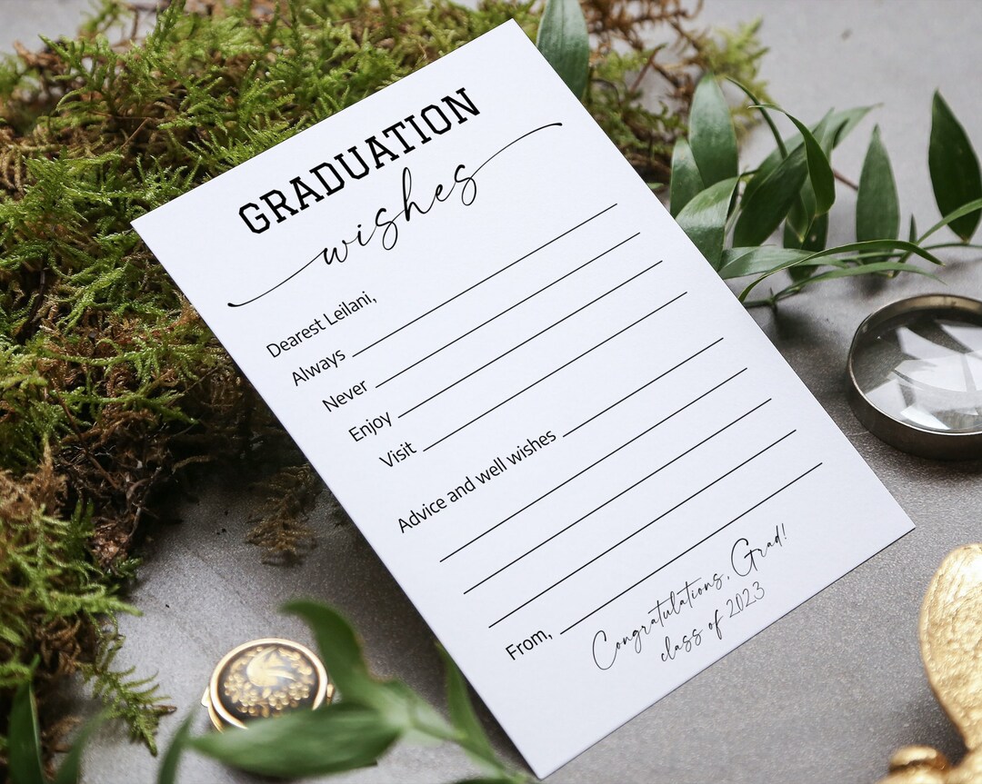 Graduation Best Wishes Cards, Advice Cards for Graduation Party, Class ...