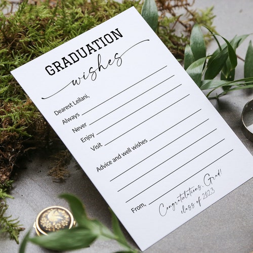 Graduation Advice Cards Wishes for the Graduate Graduation - Etsy