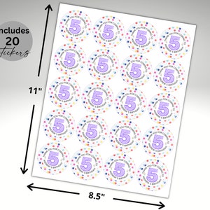 Birthday Favor Stickers for Kids, Personalized Birthday Party Stickers ...