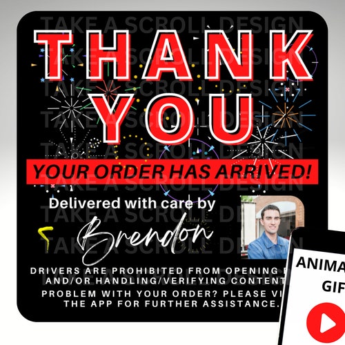 Personalized Doordash Animated Thank You Text Custom Delivery - Etsy
