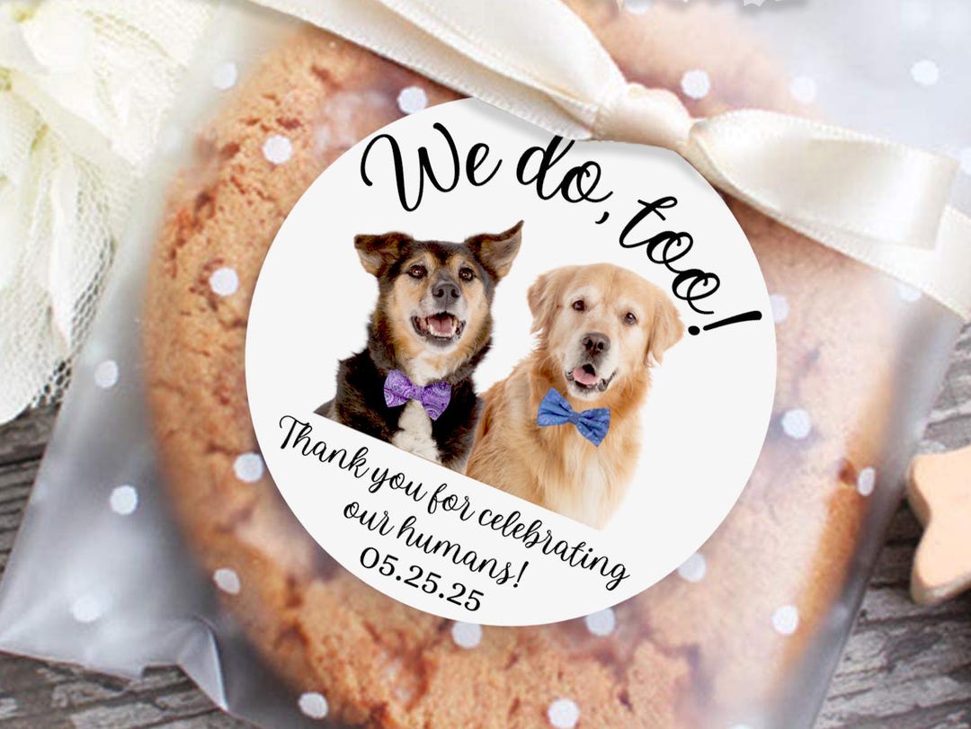 Dog Wedding Stickers for Favors, Pet Wedding Labels, Doggie Bag Wedding ...