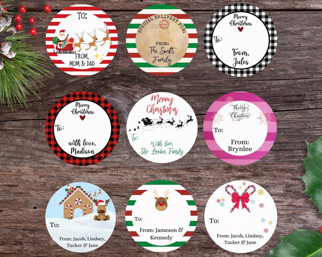 Christmas Gift Labels, Personalized Stickers for Gifts, Christmas to ...